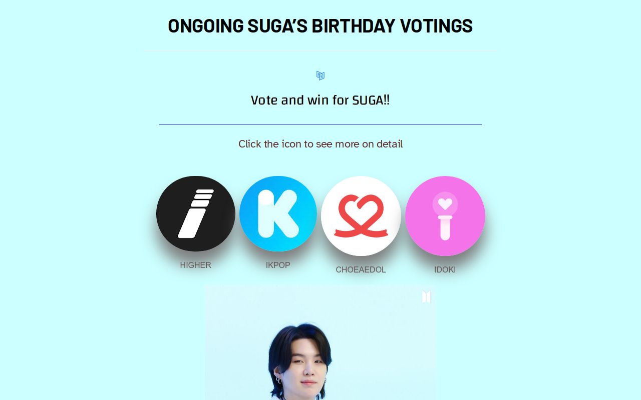 SUGA'S BIRTHDAY VOTINGS